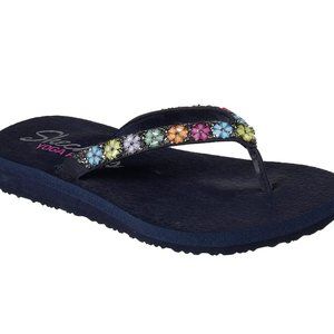 Skechers | Shoes | Skechers Yoga Foam Rhinestone Daisy Flower Flip Flop ...